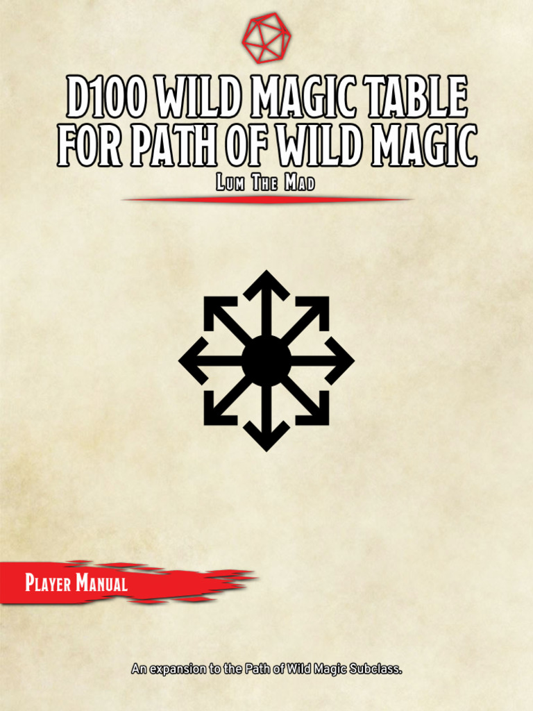 Barbarian Wild Magic Surge Table | PDF