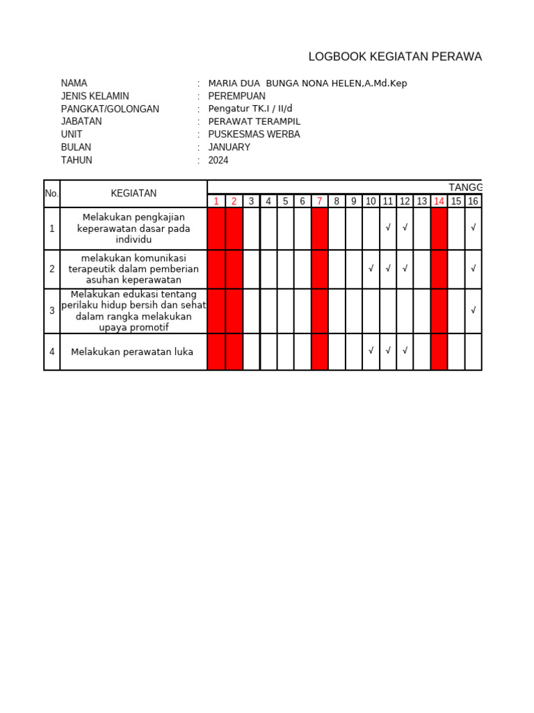 Logbook Skp Tahun 2024 | PDF