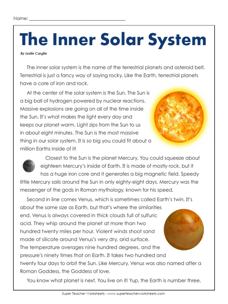 science-innerplanets_WBRRN_organized | PDF | Mercury (Planet) | Planets