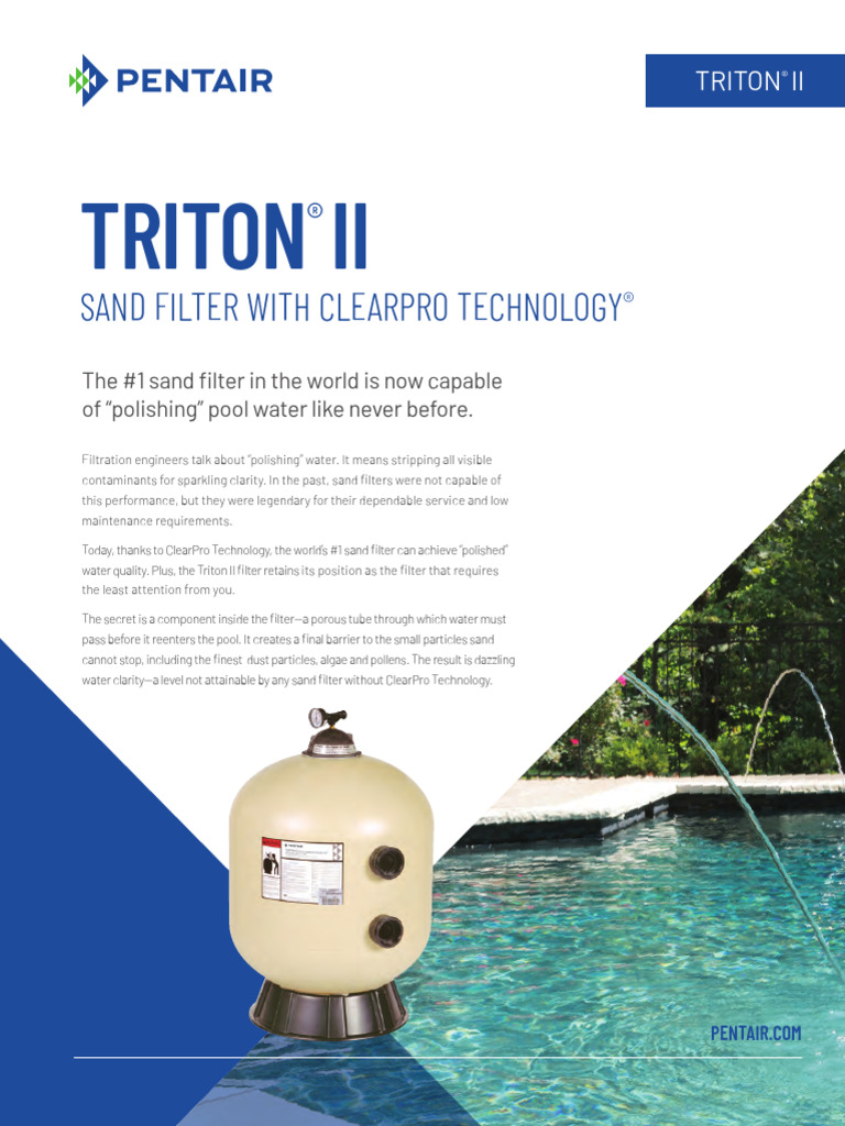 Triton II Sand Filter Clearpro Technology Brochure English | PDF ...