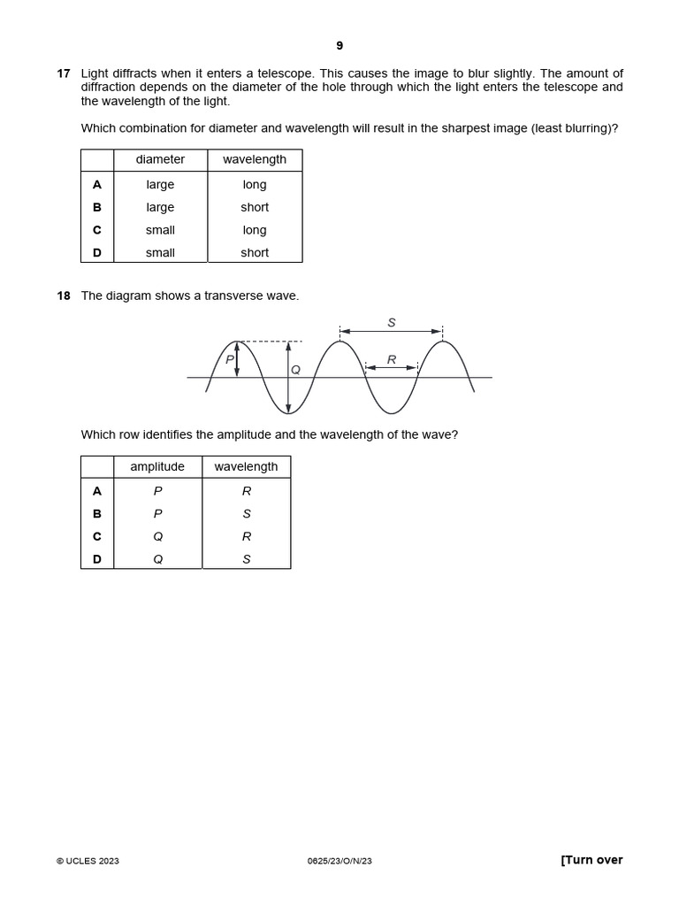 Light Behavior And Wave Properties Quiz Pdf Light Wavelength
