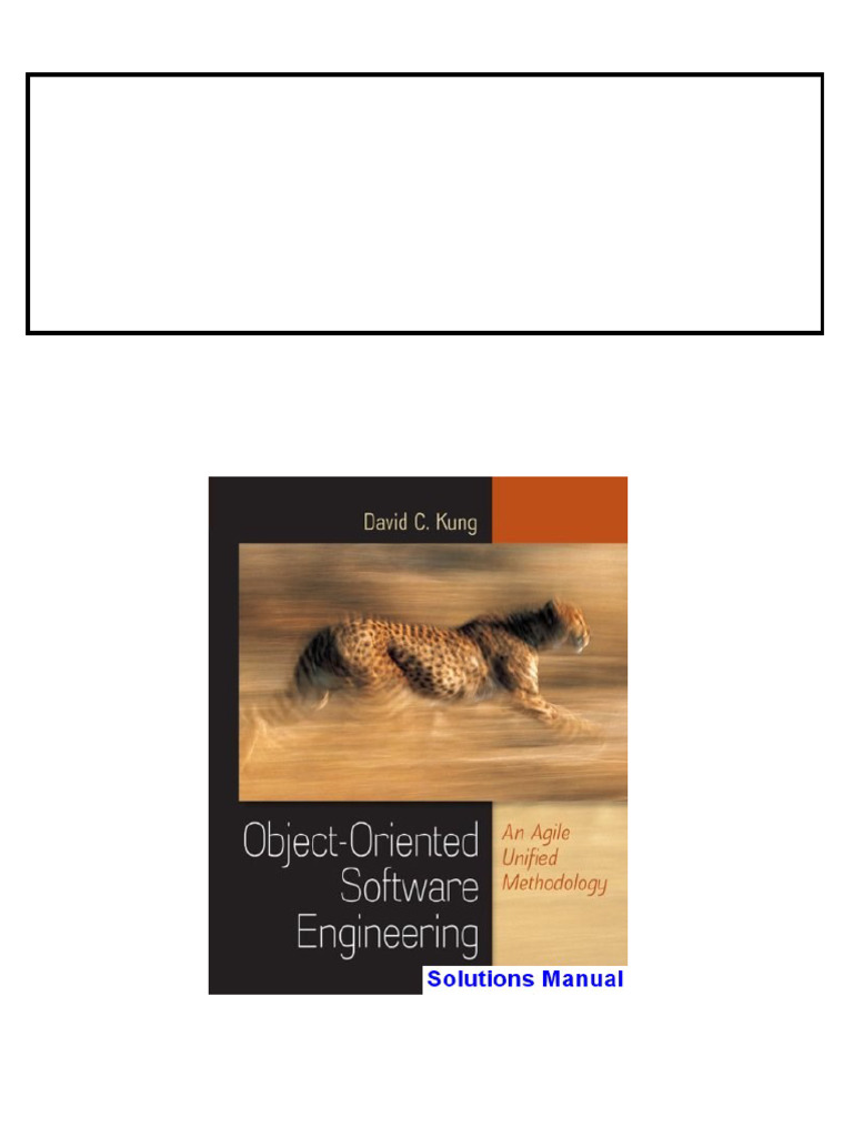 Object-Oriented Software Engineering An Agile Unified Methodology 1st Edition Kung Solutions ...
