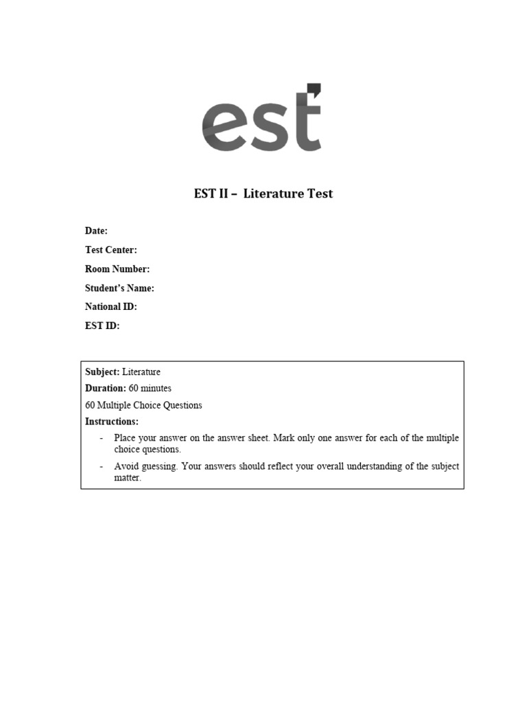 Literature Test: Narrative Analysis | PDF | Pride And Prejudice | The Raven