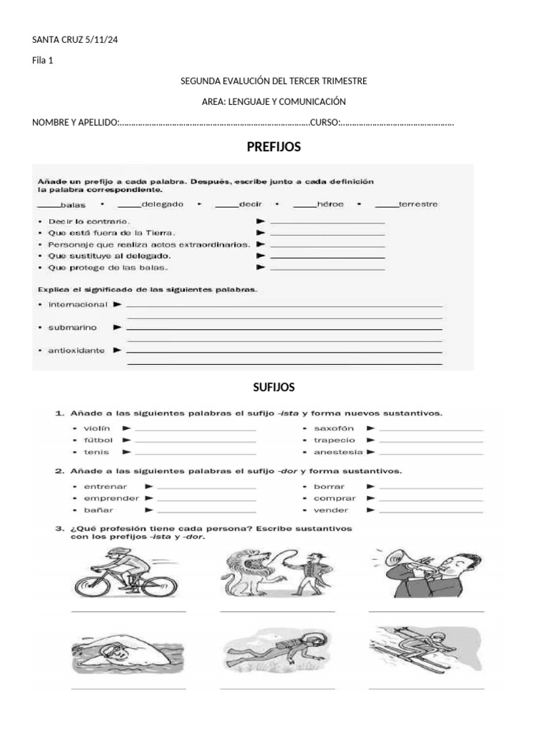 2da Prueba de Lenguaje | PDF