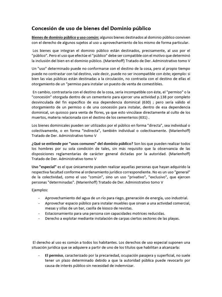 2 Concesión de Uso de Bienes Del Dominio Público | PDF | Propiedad ...