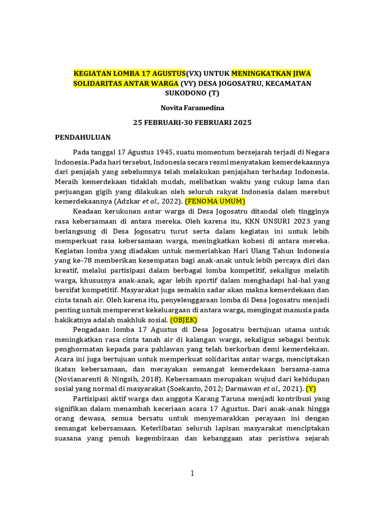 Contoh Laporan PKM 2025 | PDF