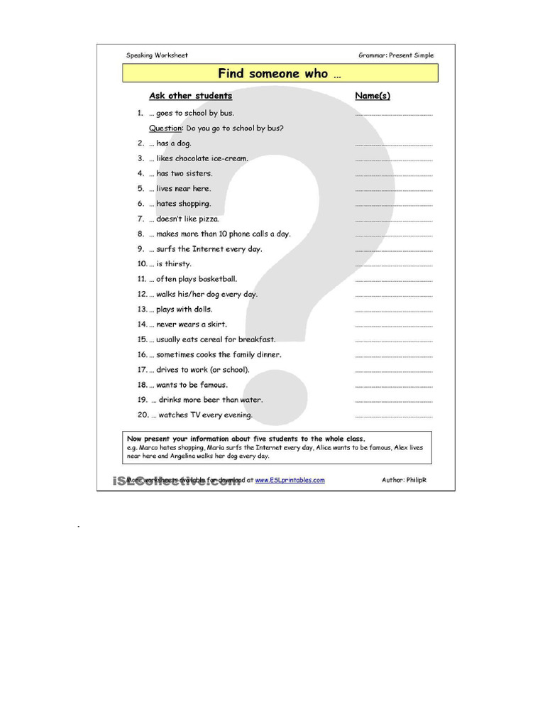 FSW Present Simple | PDF