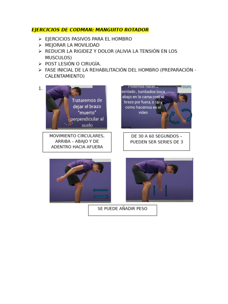 Ejercicios de Codman | PDF