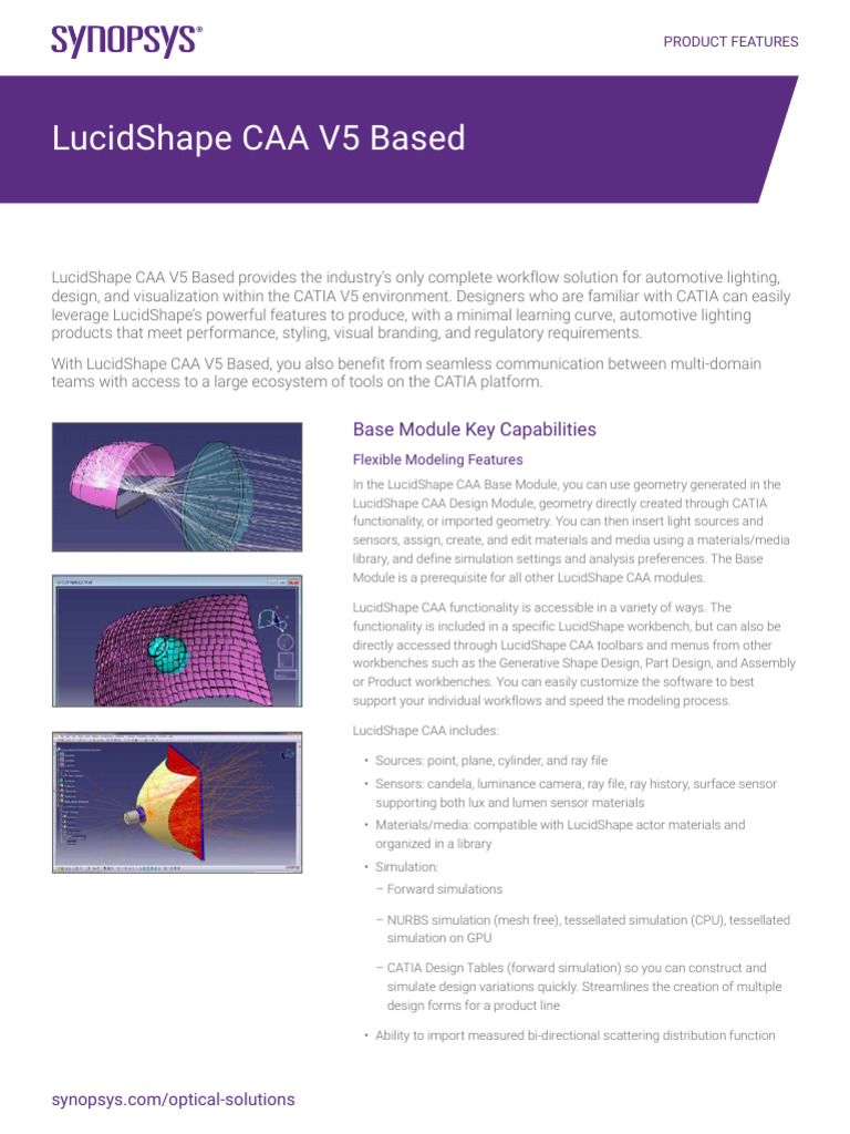 Lucidshape Caa v5 Product | PDF | Optics | Simulation