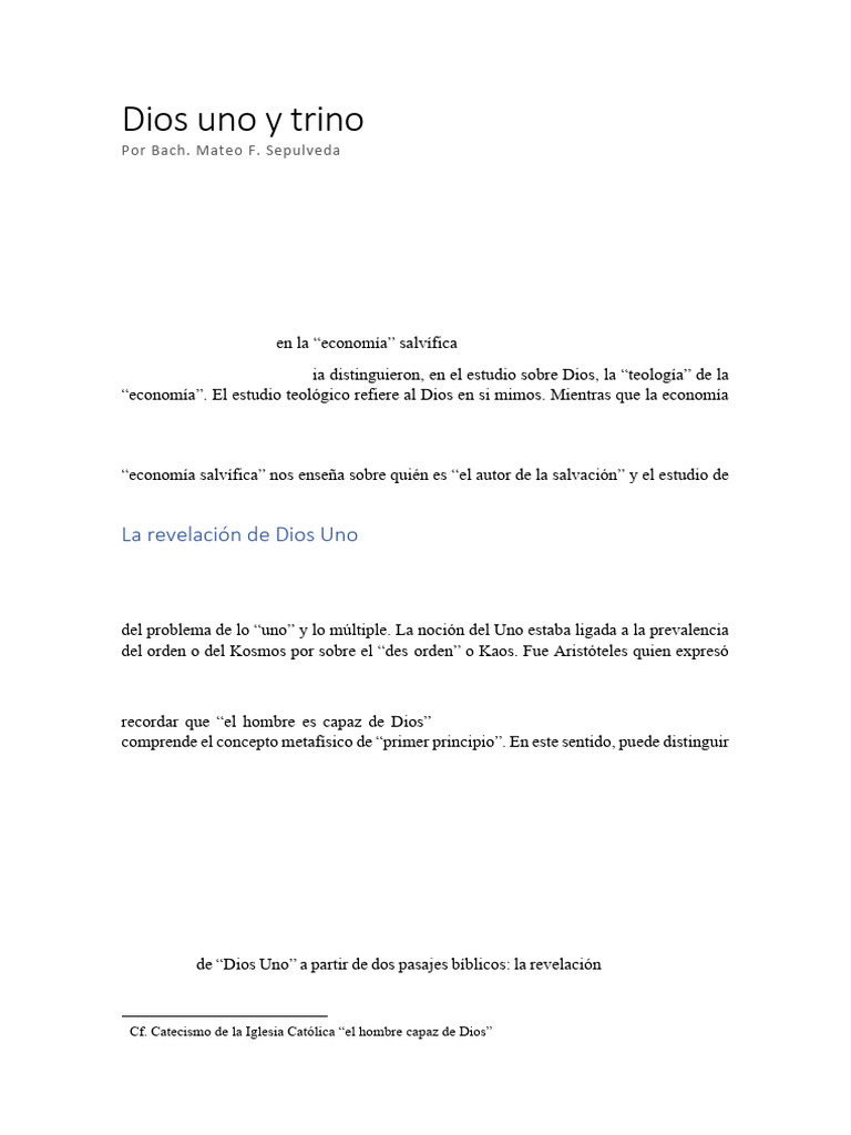 Dios Uno y Trino - Clase01 | PDF | Moisés | Teología