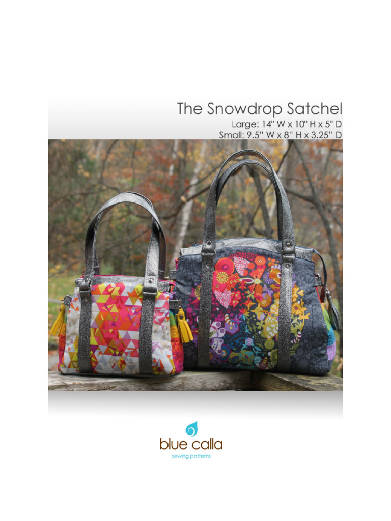 The Snowdrop Satchel by Blue Calla | PDF | Seam (Sewing) | Sewing