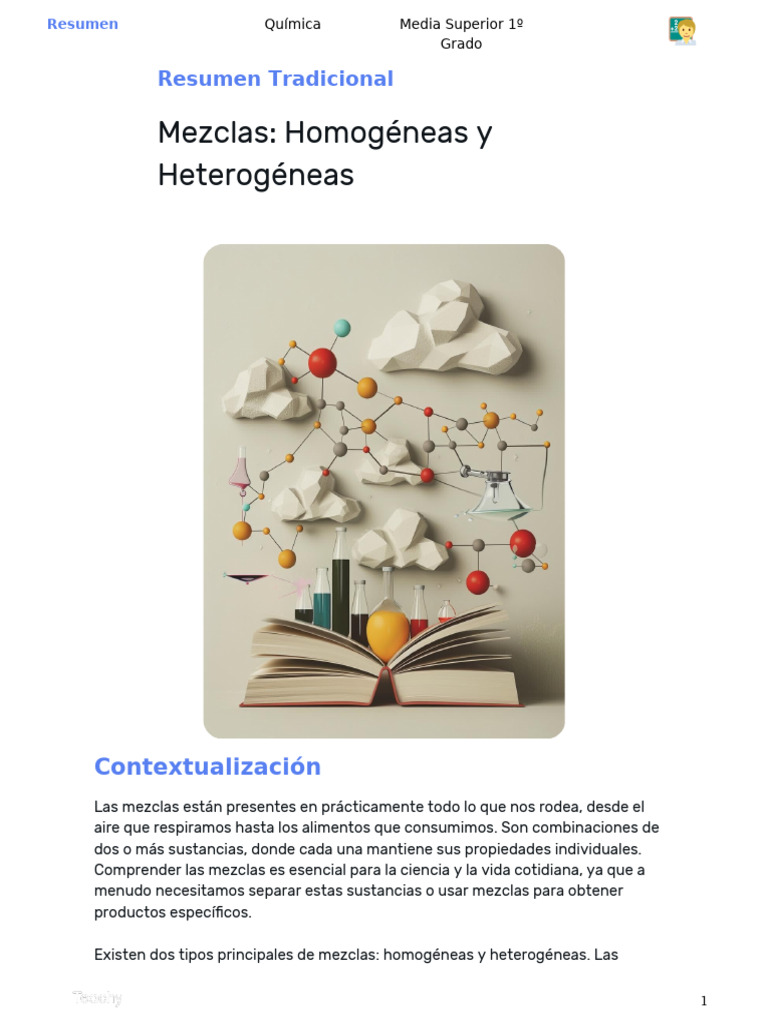 Mezclas - Homogeneas y Heterogeneas | PDF | Mezcla | Fase (materia)