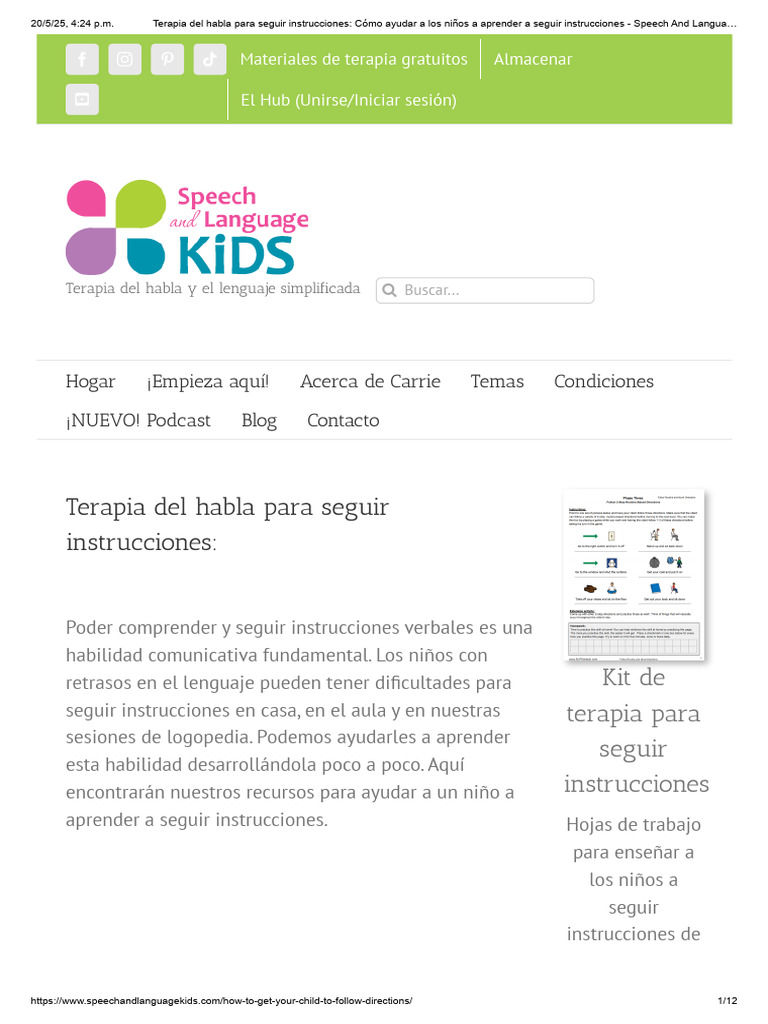 Terapia del habla para seguir instrucciones_ Cómo ayudar a los niños a ...