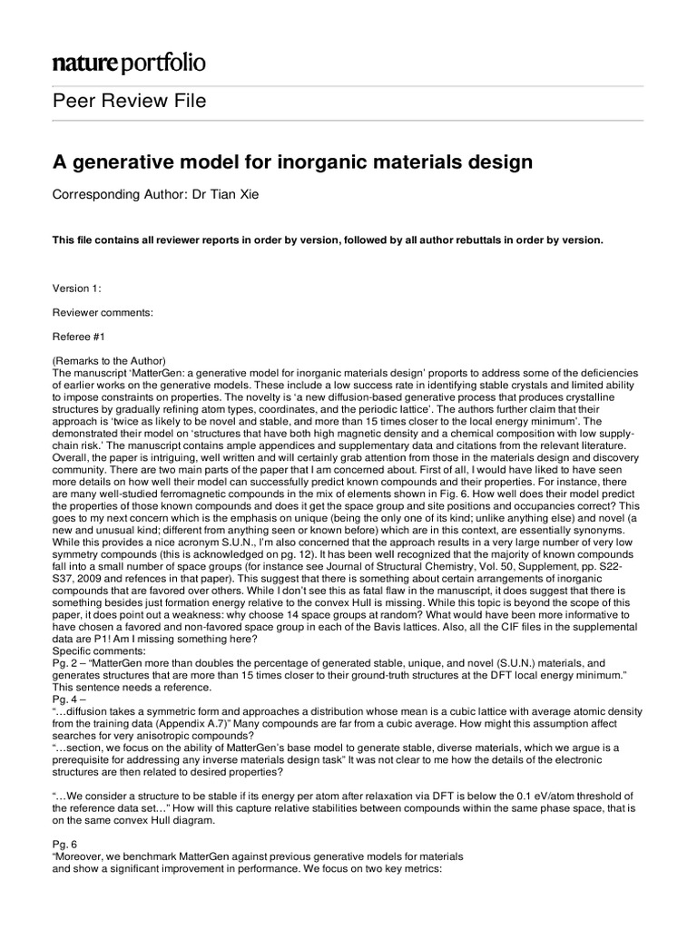 MatterGen: Inorganic Materials Design Model | PDF | Methodology | Atoms