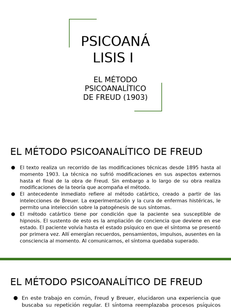 Clase - El Método Psicoanalítico de Freud | PDF | Psicoanálisis | Sigmund Freud