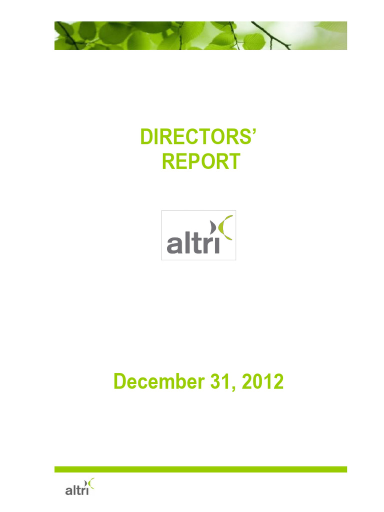 Altri Directors' Report 2012 Overview | PDF | Forest Stewardship ...