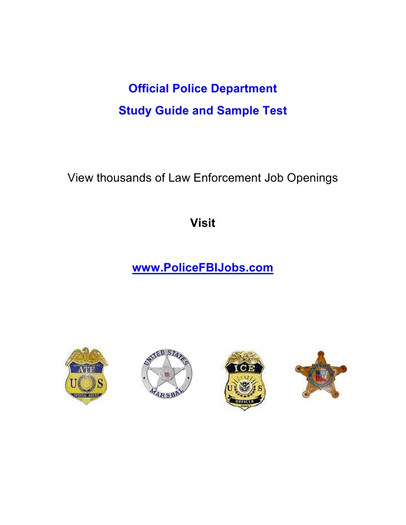 Official Police Department Study Guide and Sample Test: View Thousands ...