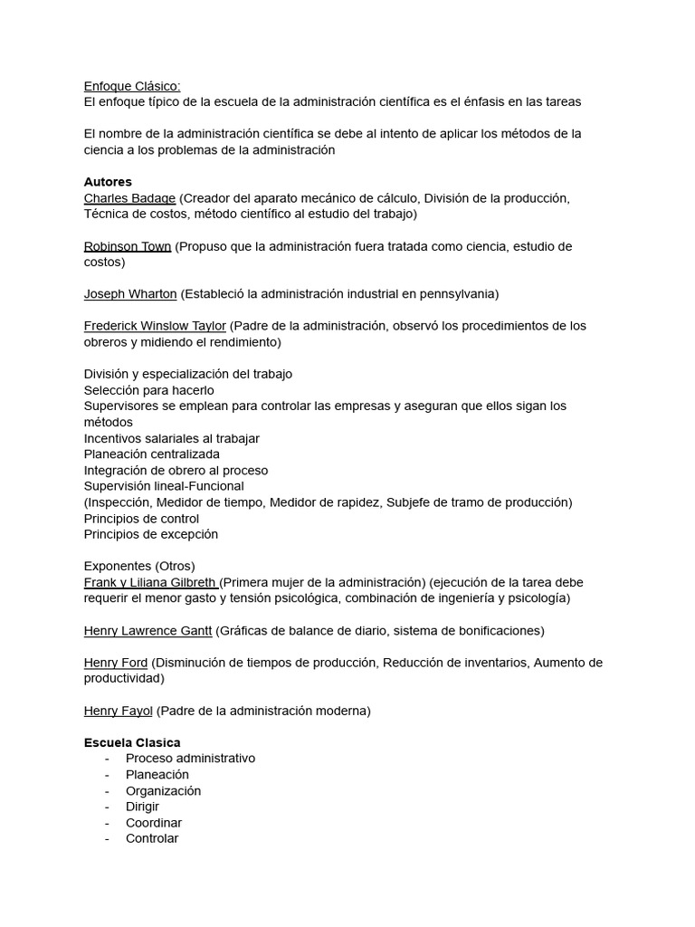 Repaso Modelos de Gestión Empresarial | PDF | Division de trabajo ...