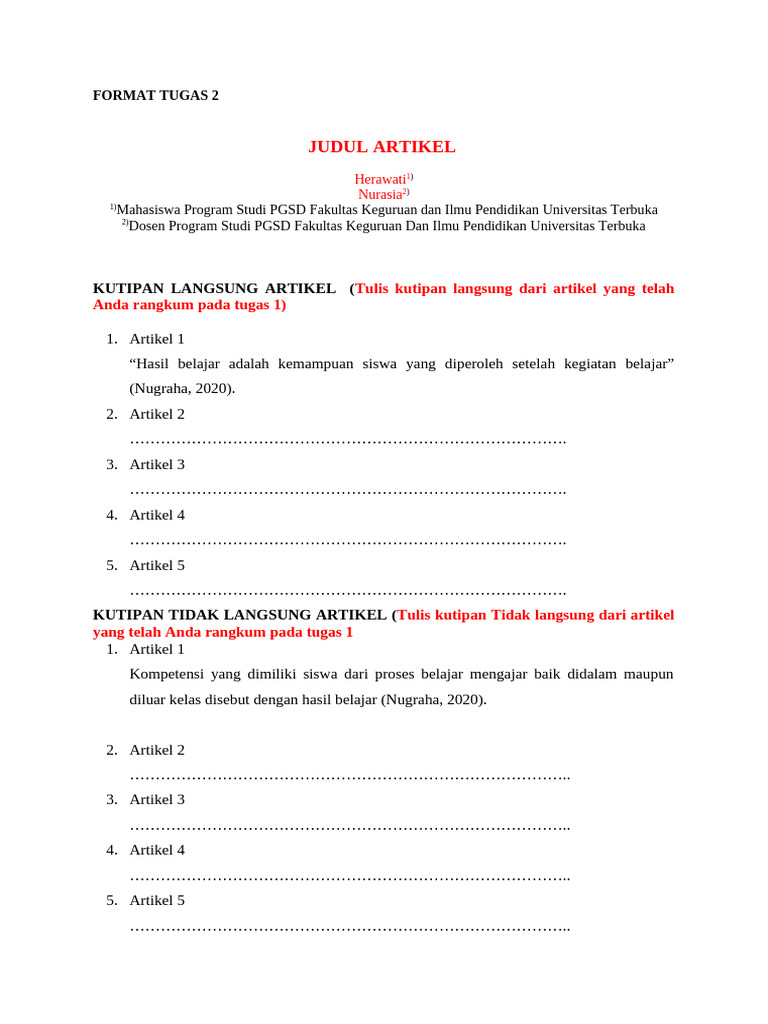 FORMAT TUGAS 2 edit 8 Mei 2025 (1) KARIL | PDF
