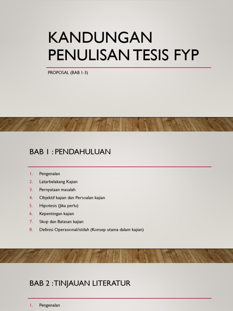 Kandungan Penulisan Tesis FYP (Proposal) | PDF