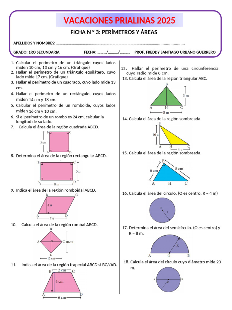 Sem3 - 1ro | PDF | Triángulo | Rectángulo