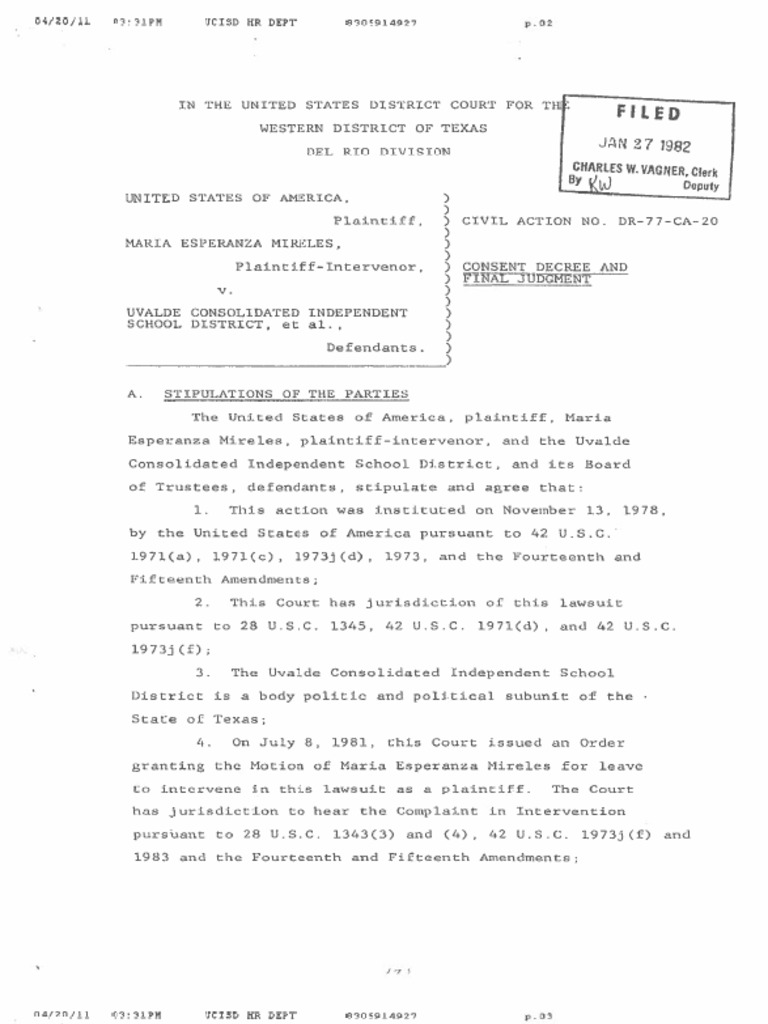 Civil Action DR 77 CA 20 | PDF