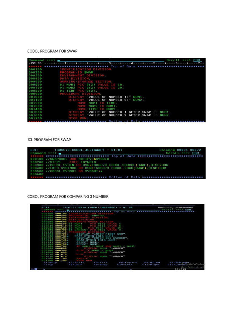 COBOL WITH JCL | PDF