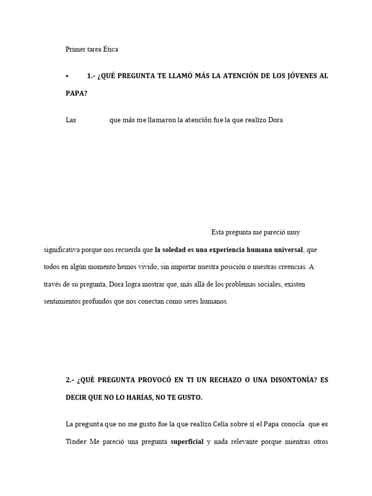 Primer Tarea Ética | PDF | Experiencia