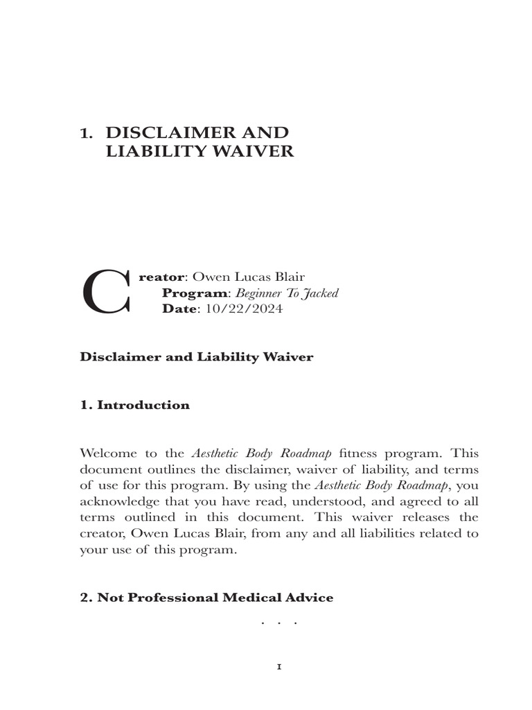 Disclaimer and Liability Waiver | PDF | Indemnity | Disclaimer
