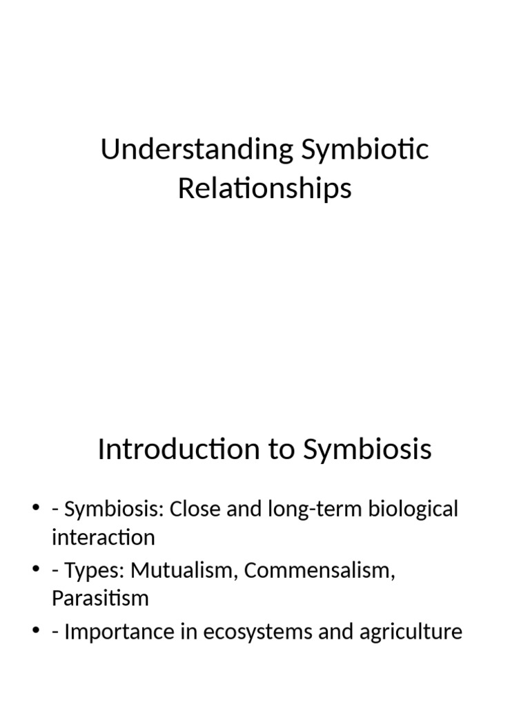 Symbiotic Relationship Lecture | PDF
