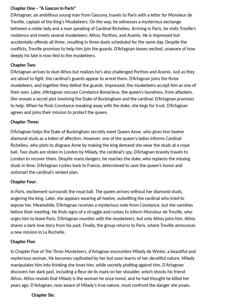 D'Artagnan Joins the Musketeers | PDF | The Three Musketeers