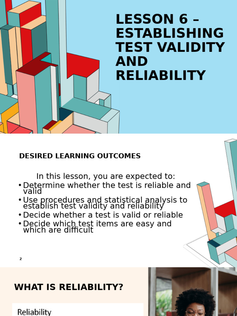 Lesson 6 Establishing Test Validity and Reliability | PDF