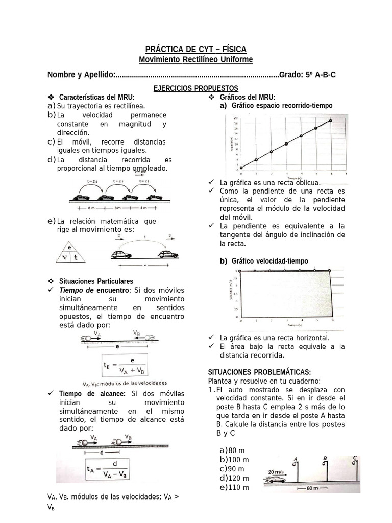 Mru Teoria y Problemas | PDF | Velocidad | Pendiente