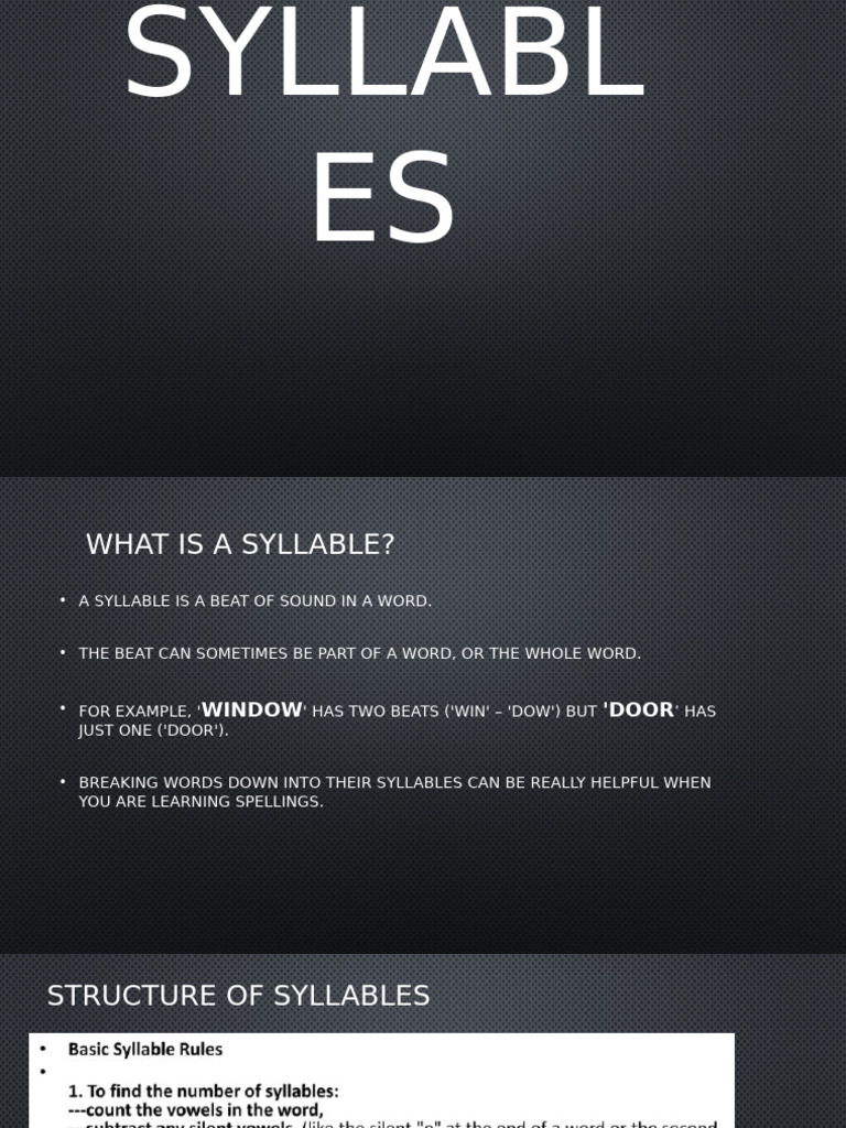 Syllables | PDF