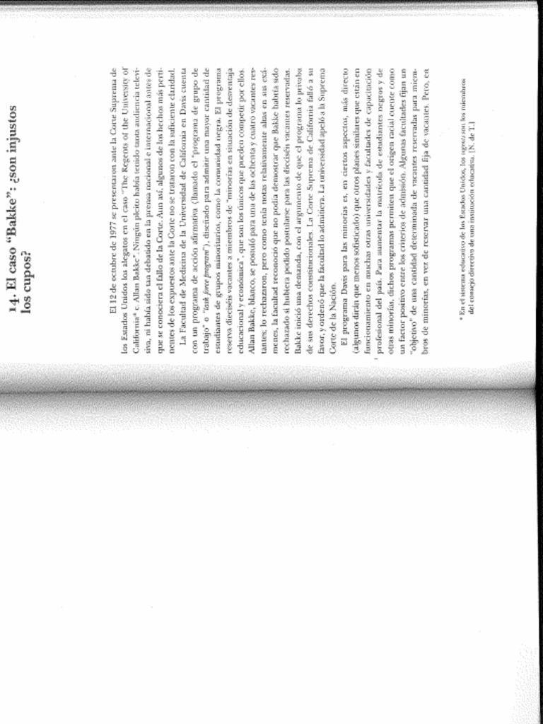 DWORKIN, R. "El Caso Bakke ¿Son Injustos Los Cupos - " | PDF