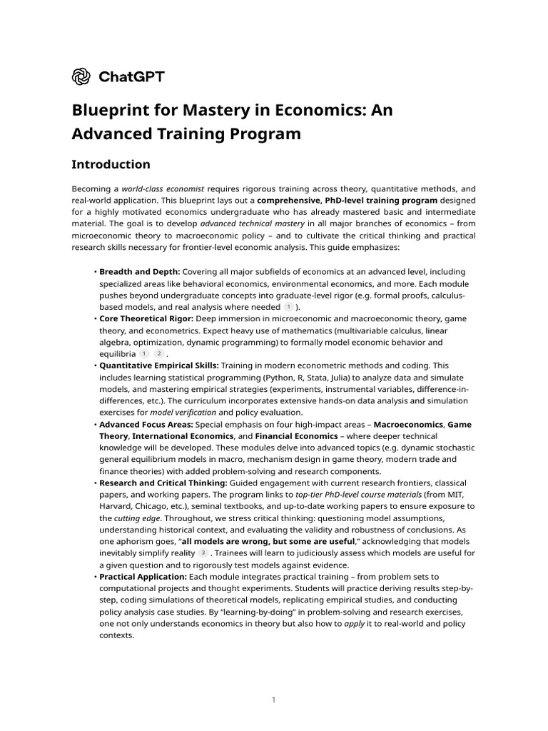 Blueprint for Economic Mastery | PDF | Macroeconomics | Economics