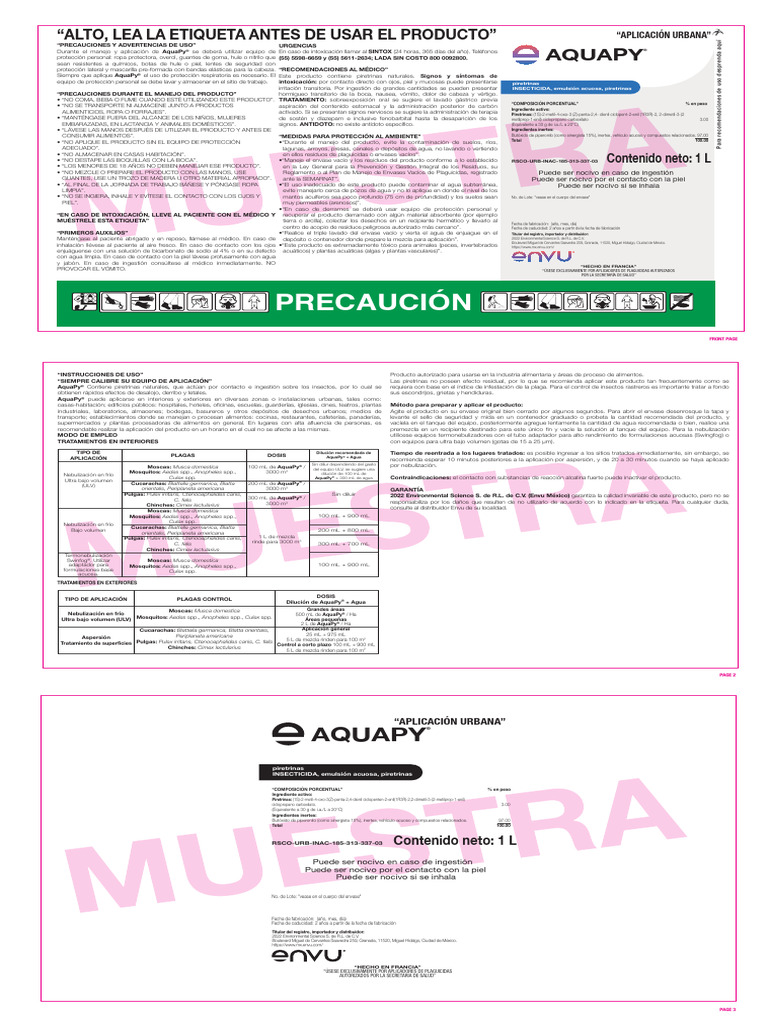 Etiqueta Aquapy 1L | PDF | Alimentos | Residuos