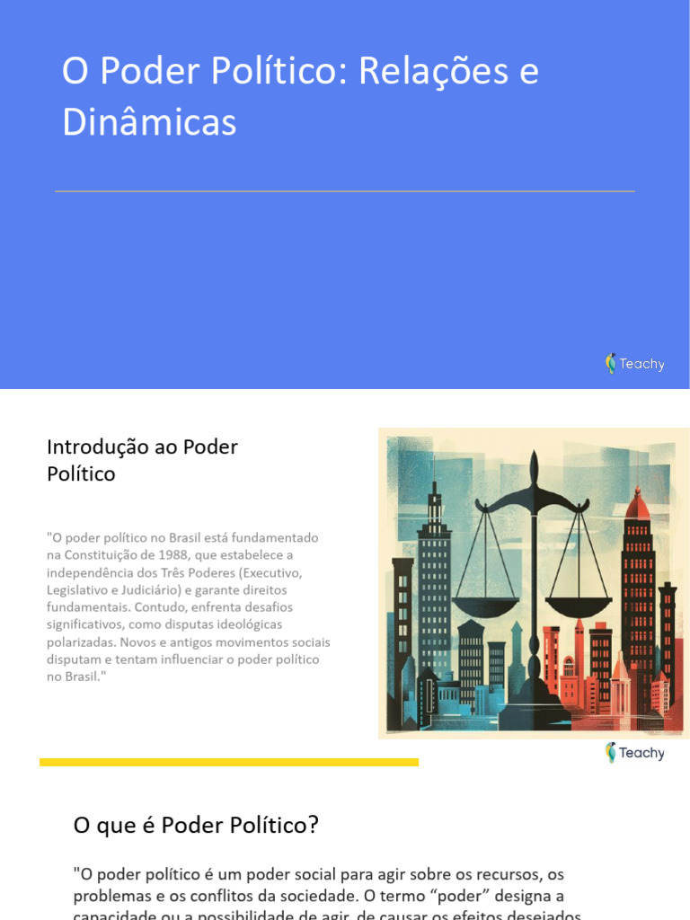 Slide - O Poder Político - Relações e Dinâmicas | PDF | Estado | Poder ...