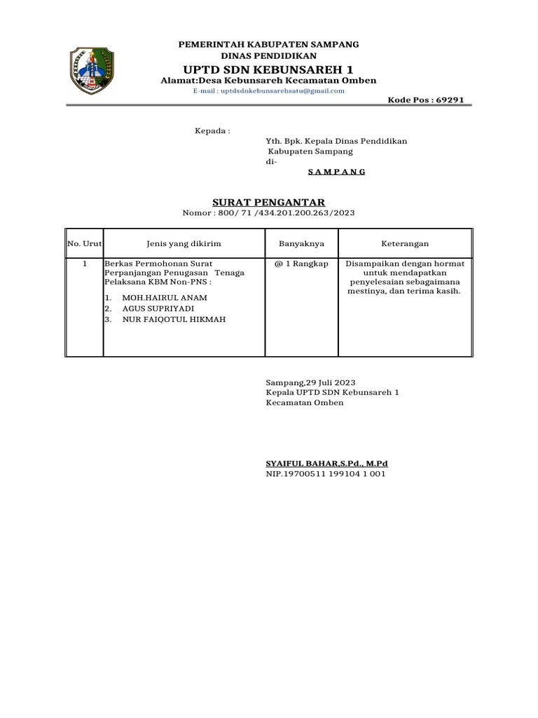 Pengajuan SK Dinas 2023 | PDF