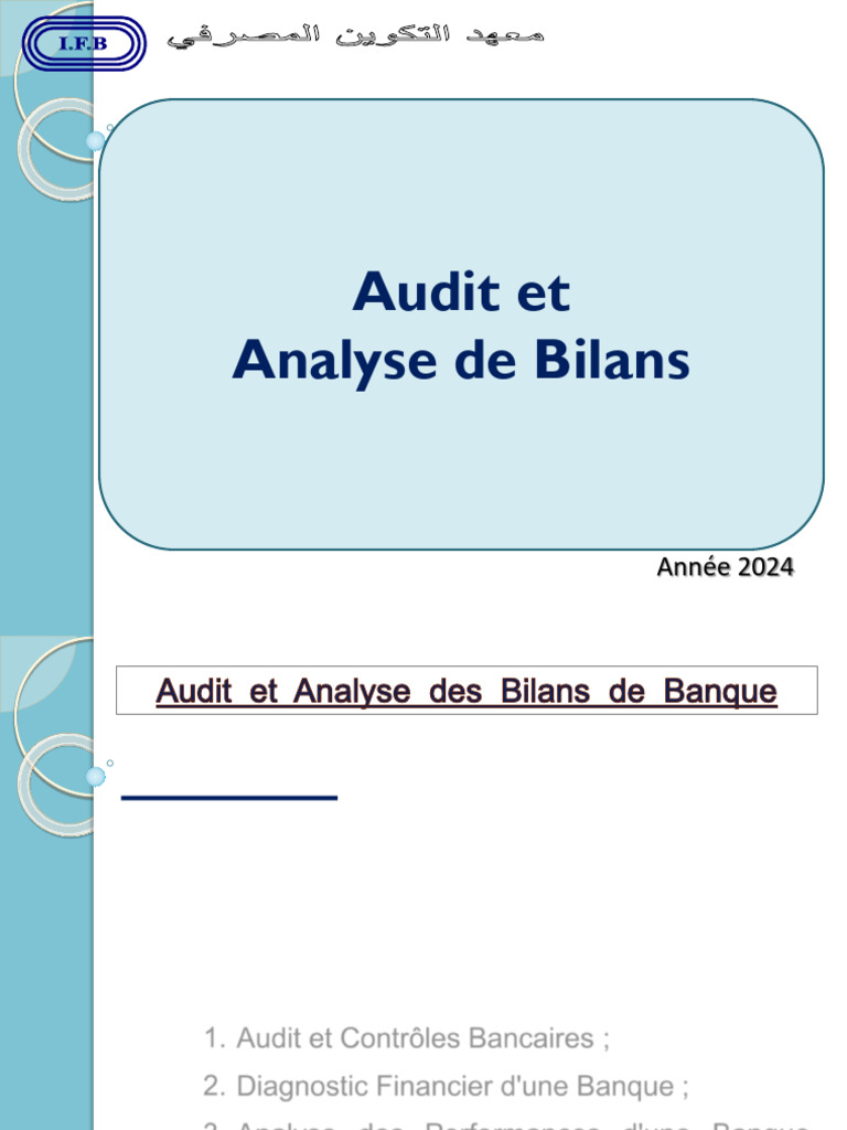 Audit et Analyse des Bilans Bancaires | PDF | Audit | Banques