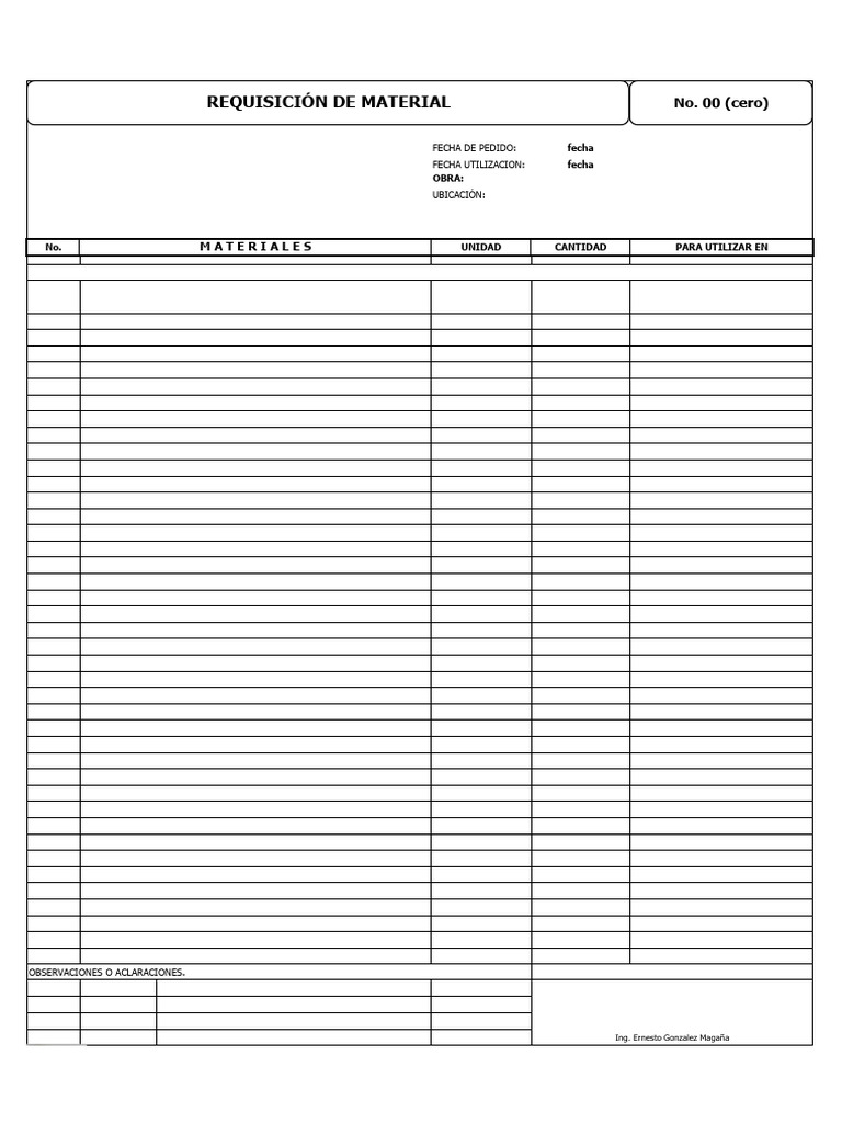 Requisicion de Material | PDF