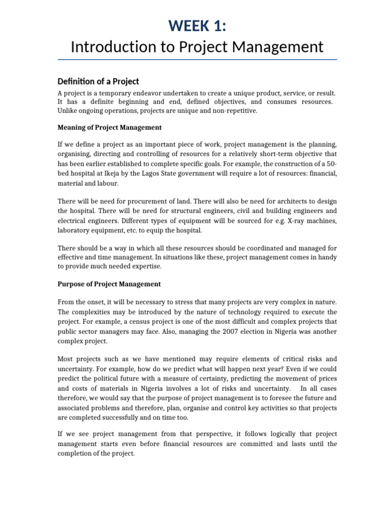 Introduction to Project Management Concepts | PDF | Project Management ...