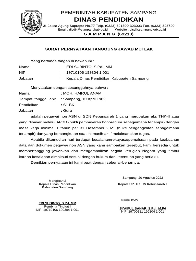 SPTJM Eks THK Ii | PDF