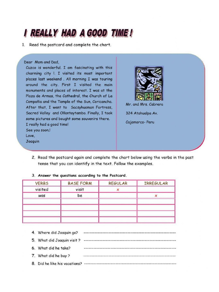 Last Vacation Second Grade | PDF