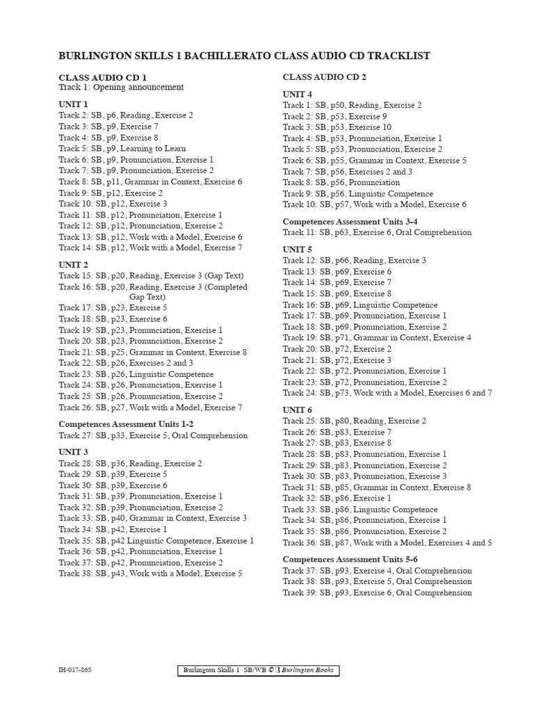 Skills1 LSC Tracklist-Spa | PDF | Linguistics | Human Communication