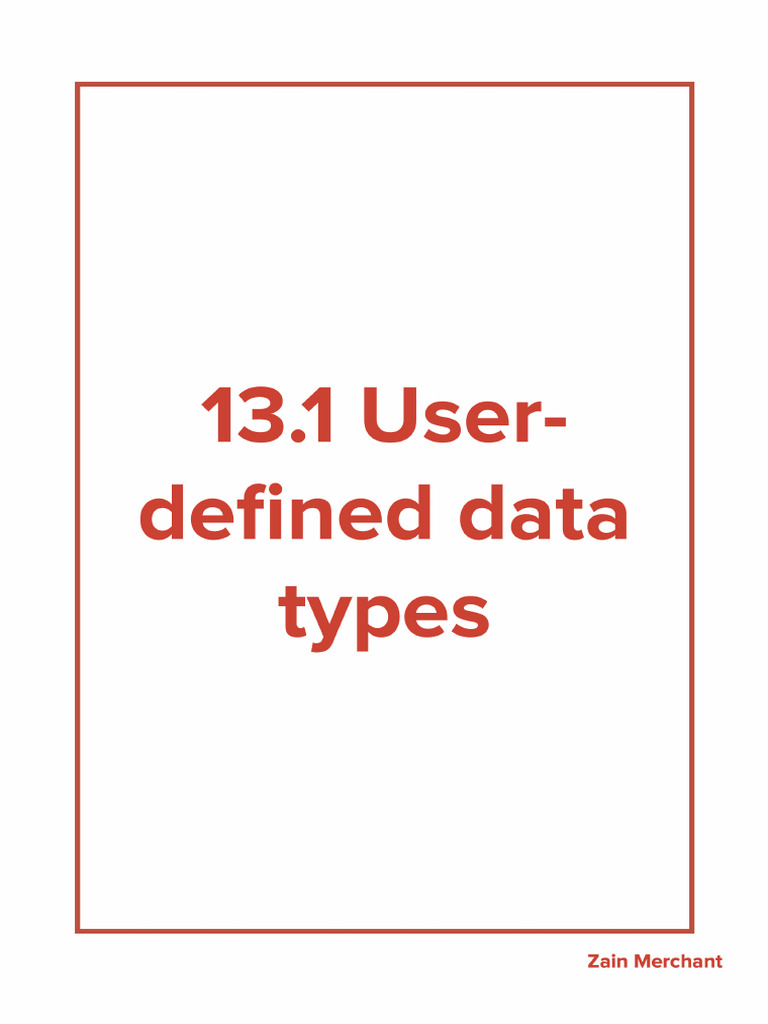 13.1 User-defined data types | PDF