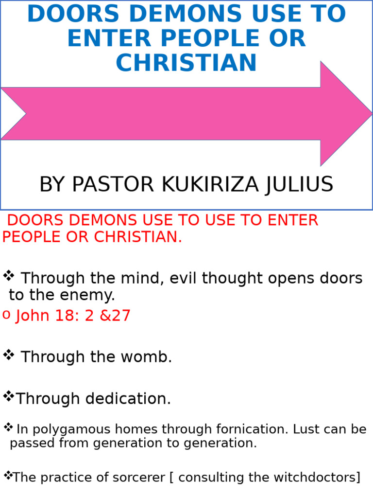 Doors Demons Use To Enter People or Christian | PDF | Demons | Jesus