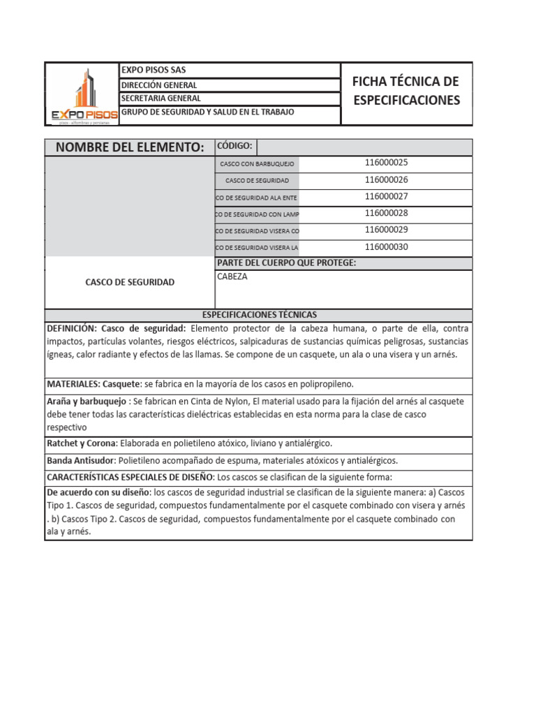 FT Casco de Seguridad | PDF | Casco | Agua