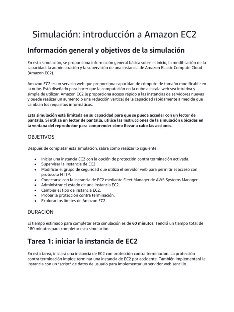 Getting Started With Compute Simulation Instructions - es-LA | PDF | Computación en la nube ...