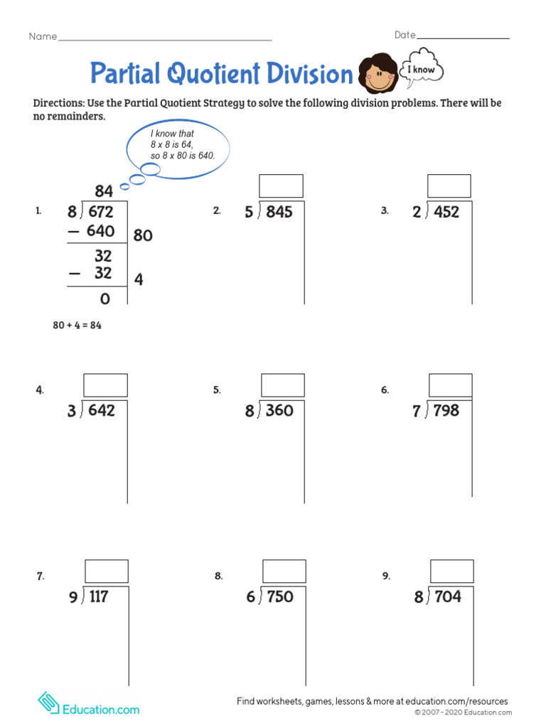 Everett Kim - Partial-Quotient-Division Practice | PDF
